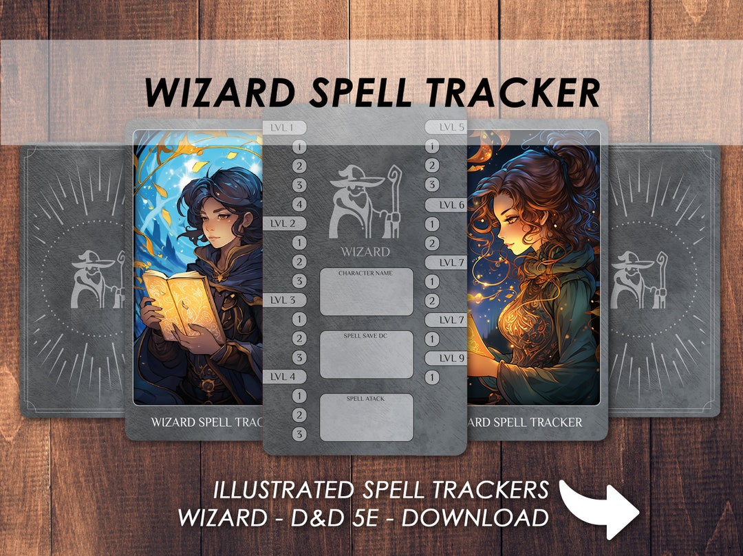 D&D Wizard Spell Slot Tracker Card | Download and Print | Dungeons and ...