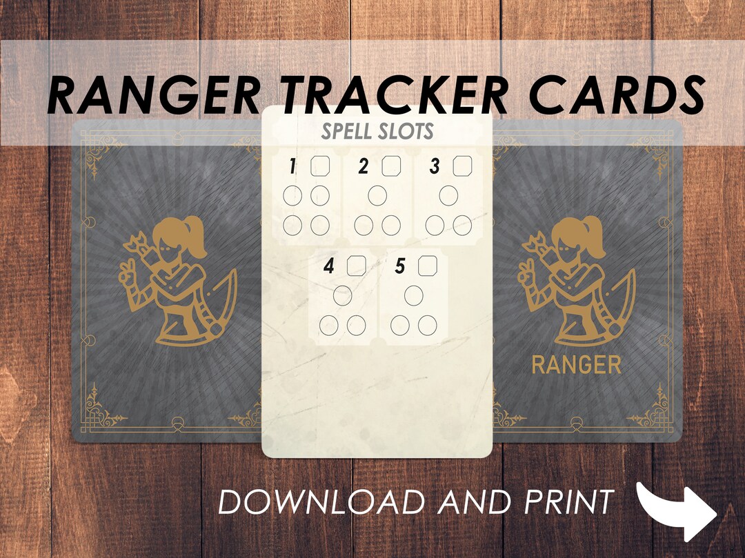 Dnd Ranger Spell Slot Tracker Card: Dungeons and Dragons 5e (PDF) - Etsy