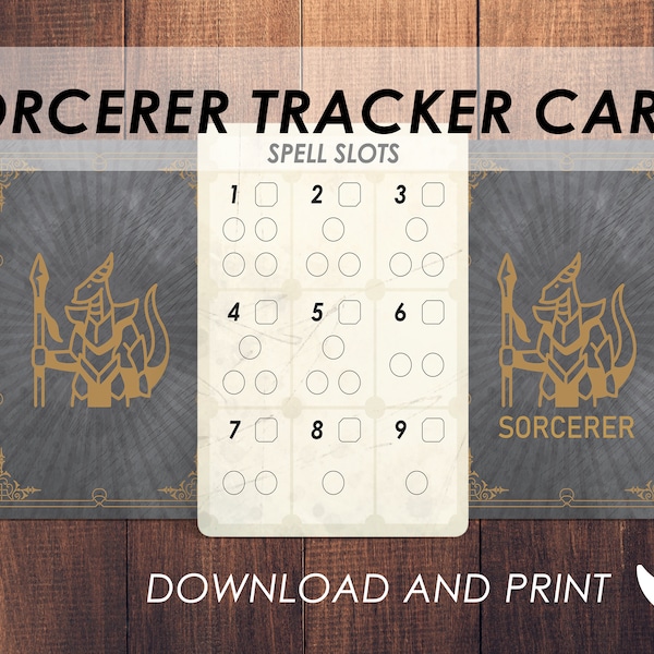 Dnd 5e Sorcerer Spell Cards - Etsy
