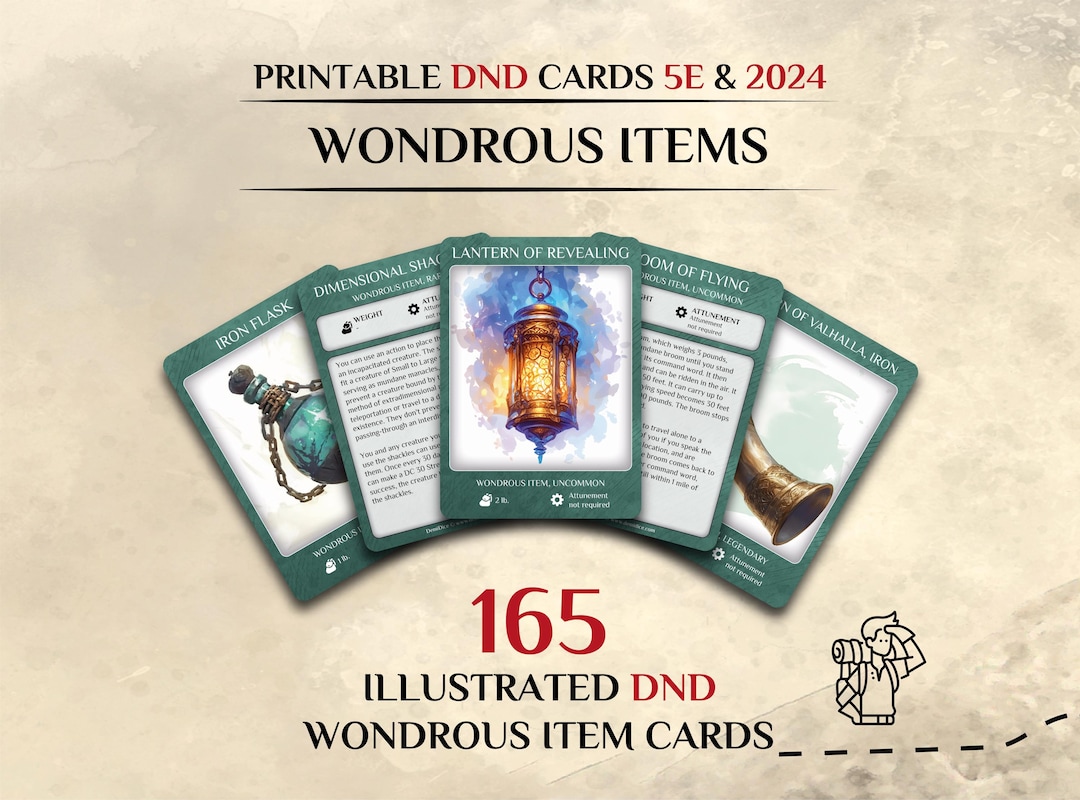Dnd Item Cards: Magic Wondrous Items | 165 Illustrated Item Cards | 5e ...