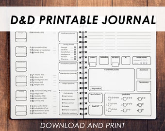 Dnd Printable Character Journal - Etsy