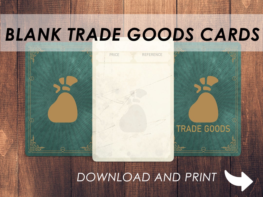 Dnd Trade Goods Cards: Custom Blank D&D Equipment Cards 5e (printable ...