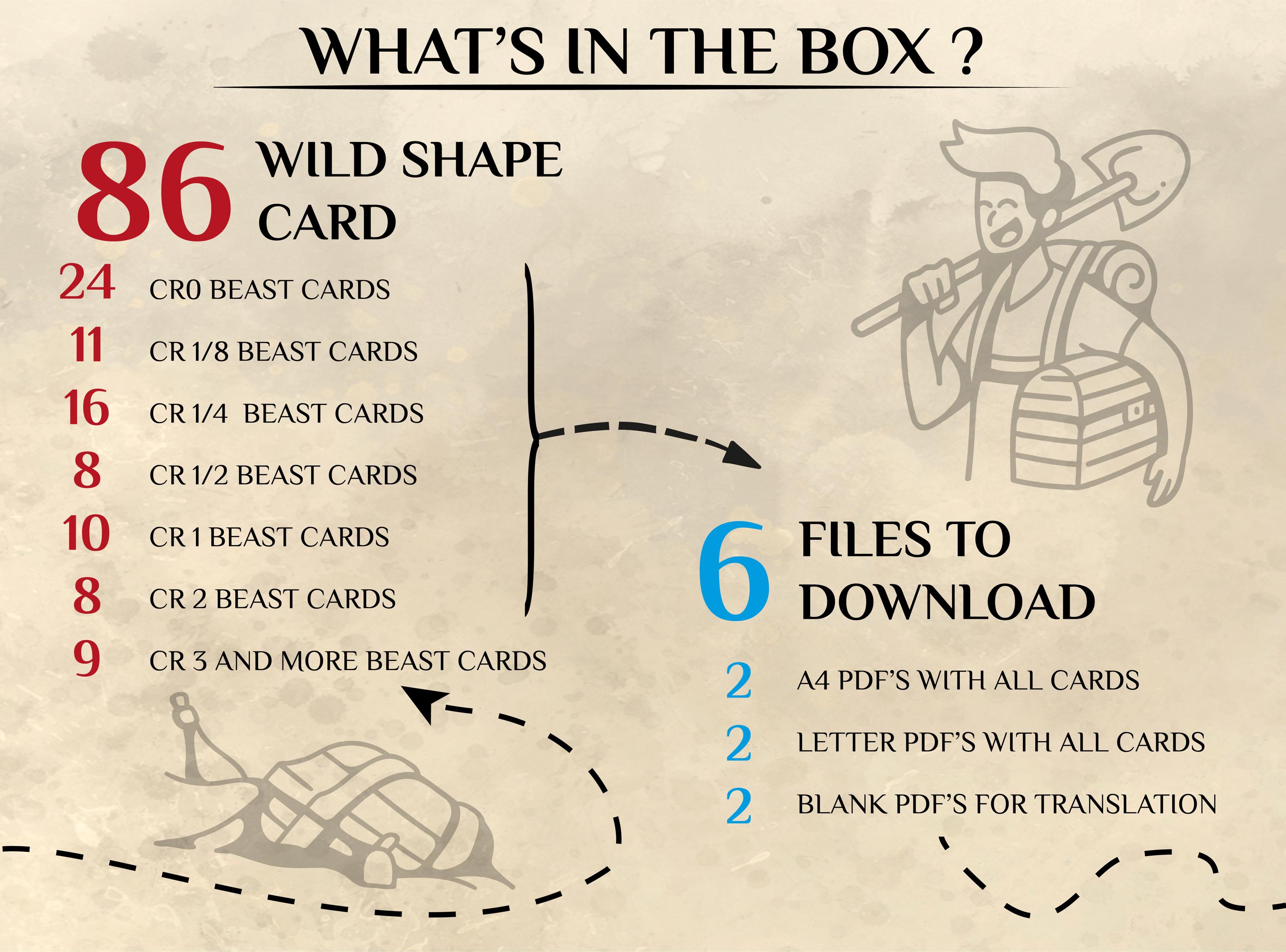 Dnd Druid Wild Shape Cards: 86 Beast Transformations 5e & 2024 Edition ...