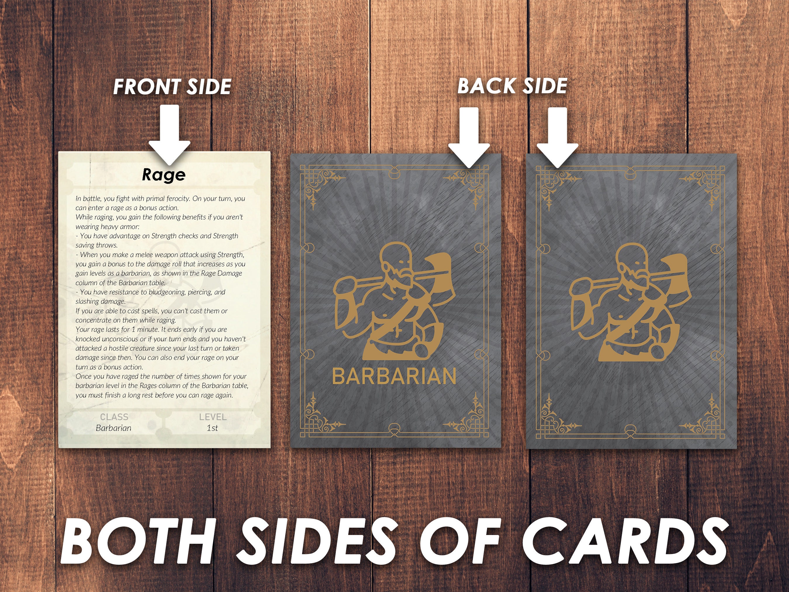 Dnd Barbarian Ability Cards Dnd Player Class Accessories - Etsy UK