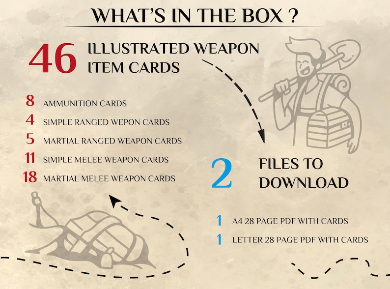 Dnd Item Cards: Weapons | 46 Illustrated Item Cards | 5e and 2024 ...