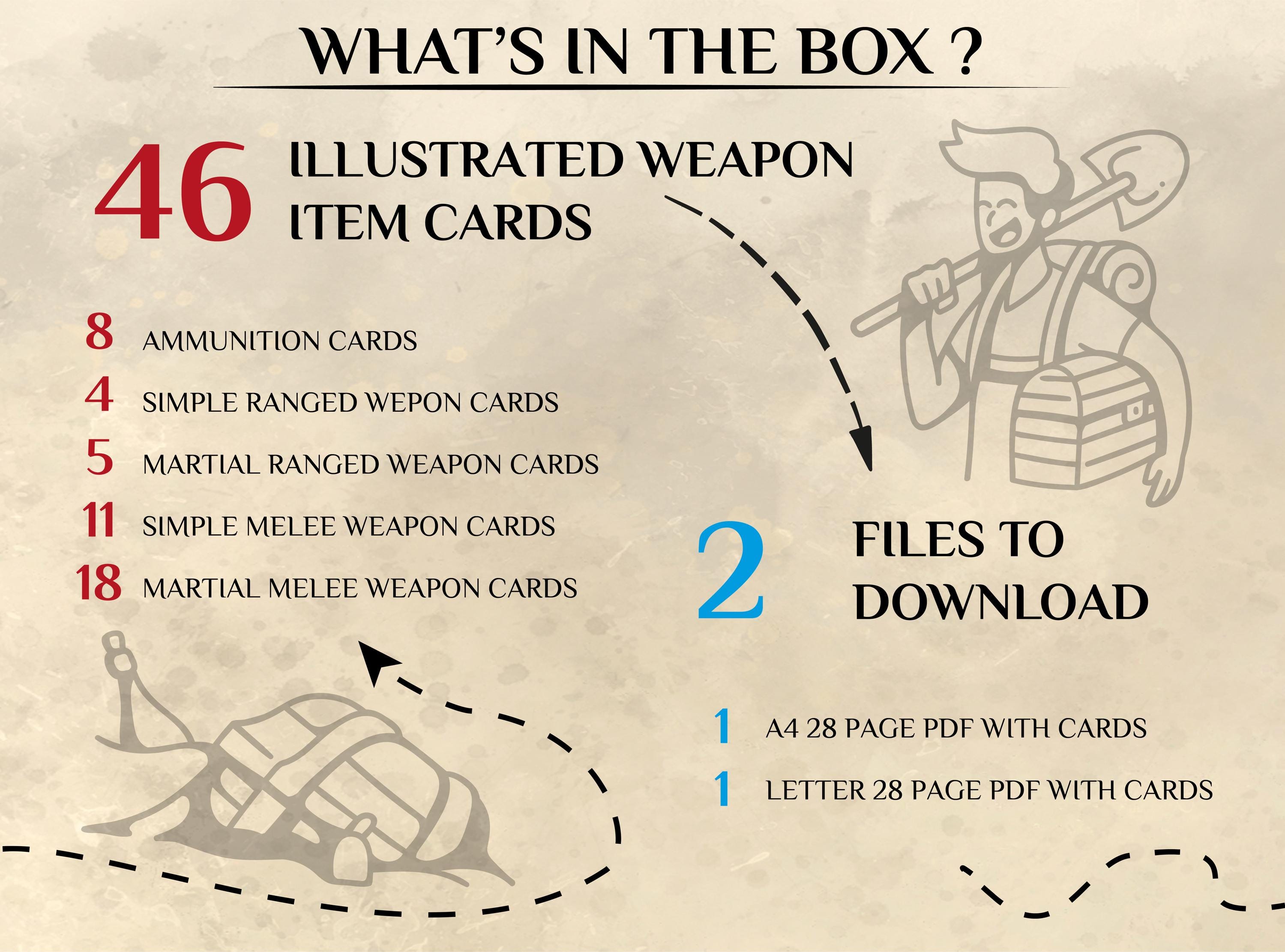 Dnd Item Cards: Weapons | 46 Illustrated Item Cards | 5e and 2024 ...