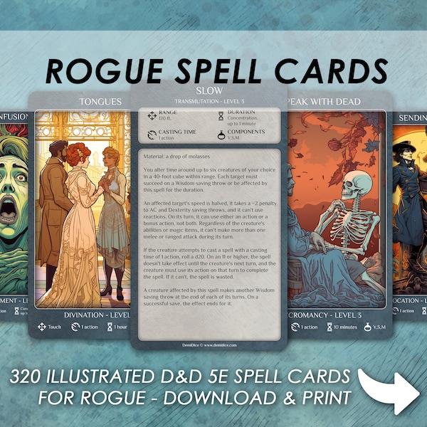 Dnd 5e Rogue Cards - Etsy