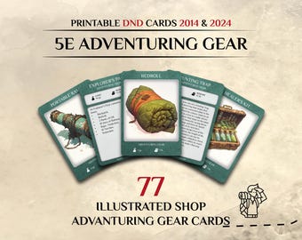 Dnd Item Cards, Dungeons and Dragons Printable Dungeoneer's Pack Cards ...