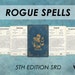Dnd Rogue Spell Cards Arcane Trickster Dnd Spellbook Printable D&D ...