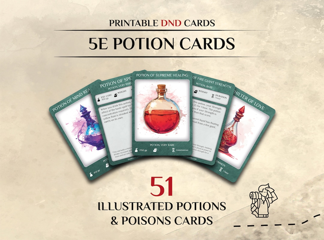 Dnd Potion and Poison Cards Illustrated Dnd Item Cards D&d Dnd DM ...
