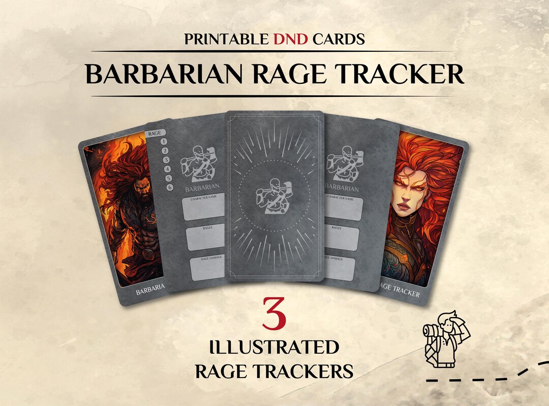 Barbarian Rage Tracker Card: D&D 5e Accessory (PDF) - Etsy