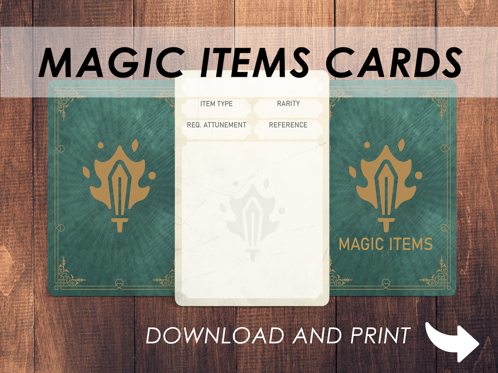 DND Magic Items Cards | Download and Print | Item Card Deck | Dungeons ...