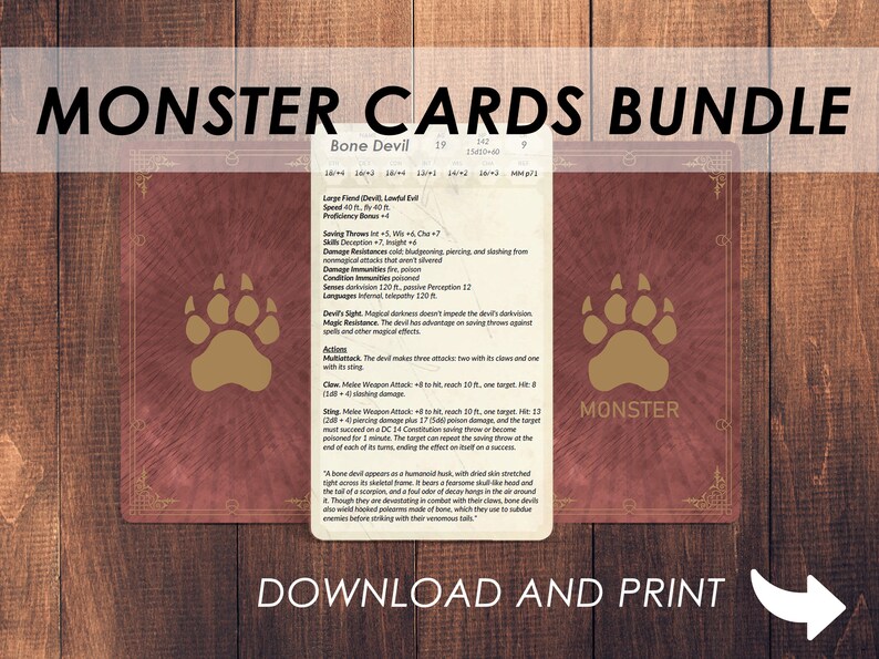Dnd Monster Cards CR0 30 MEGA BUNDLE Dungeon Master Dnd - Etsy