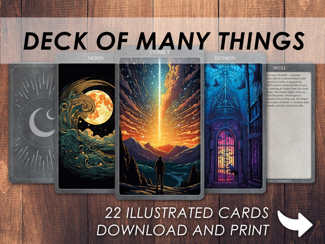 Dnd Deck of Many Things Illustrated Cards Tarot and - Etsy