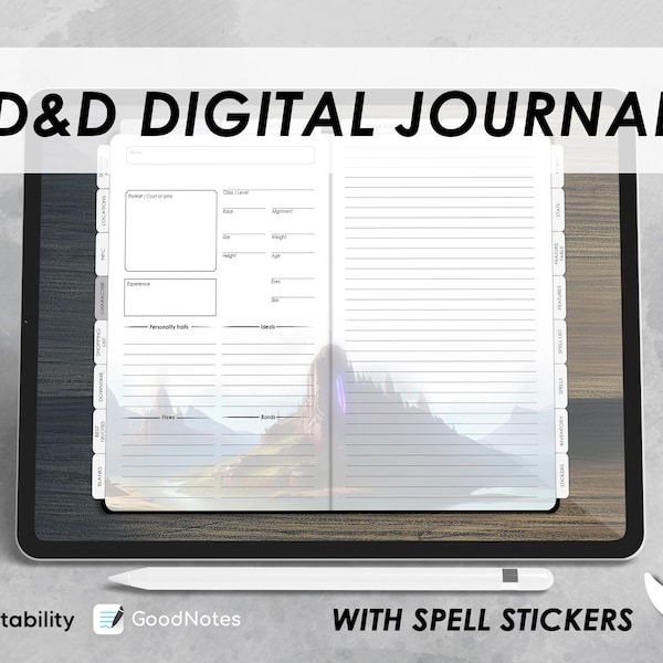 Fantasy Digital Notebook - Etsy