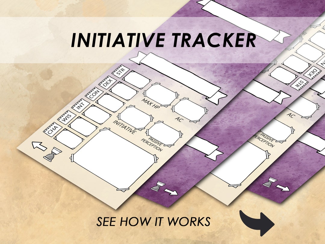 D&D 5e Initiative Tracker: Printable DM Screen Tent Cards (PDF) - Etsy