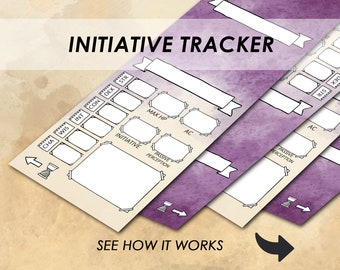 D&D 5e Initiative Tracker Printable Dungeons and Dragons - Etsy Australia