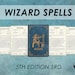 Dnd Wizard Spell Cards Dnd Spellbook Printable D&D Accessory Dungeon ...