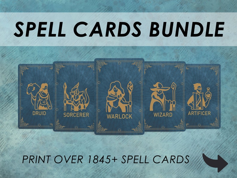 Dnd Spell Cards for Every Class MEGA SPELLS BUNDLE D&d - Etsy