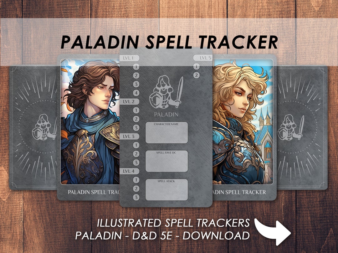 D&D Paladin Spell Slot Tracker Card | Download and Print | Dungeons and ...