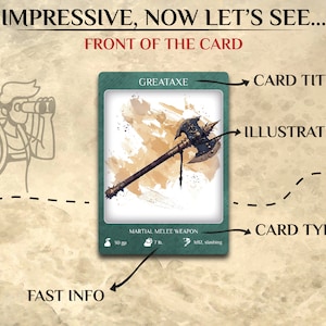 Dnd Weapon Cards Illustrated | Dnd Item Cards | D&d Dnd DM Player ...