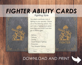 Dnd Fighter Cards - Etsy