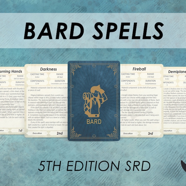 Pdf 5e Spell Cards - Etsy