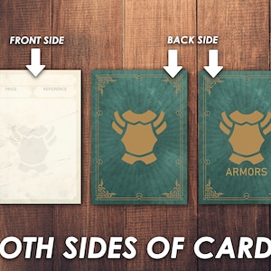 Dnd Armor Cards | Dnd Accessories | Custom Blank Cards| Printable ...
