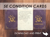 Dnd 5e Condition Cards Printable Condition Cards Instant Download DM ...