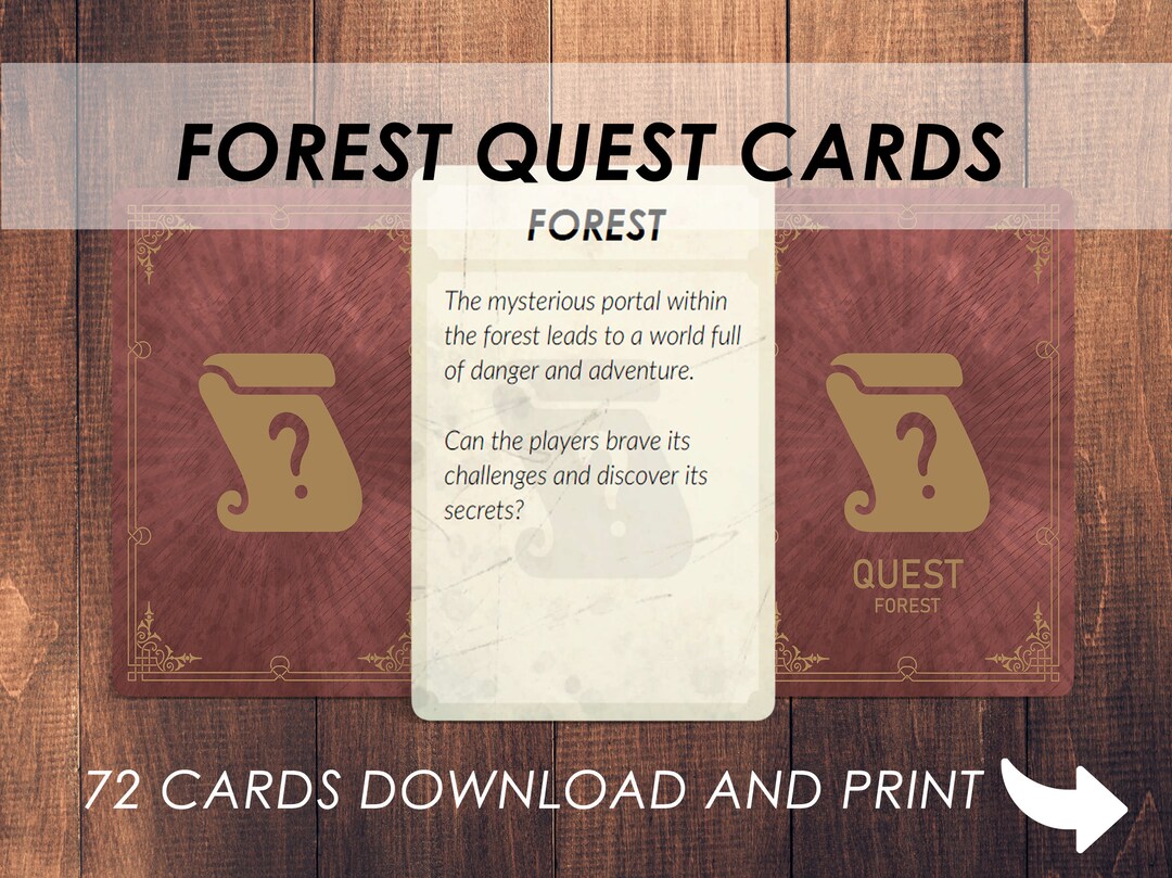 Quest Ideas Cards - Forest Edition | Dnd Accessories | RPG Adventure ...