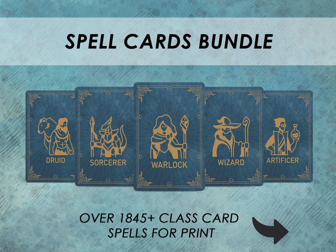 Dnd Spell Cards for Every Class | MEGA SPELLS BUNDLE | D&d Spellbook ...