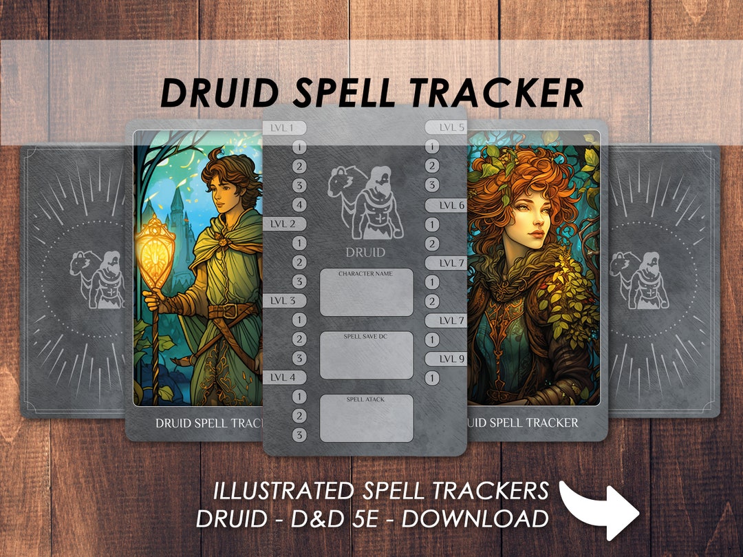 D&D Druid Spell Slot Tracker Card | Download and Print | Dungeons and ...