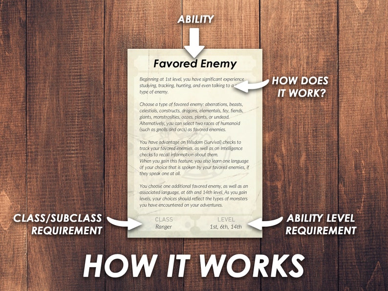 Dnd Ranger Ability Cards Dnd Player Class Accessories - Etsy