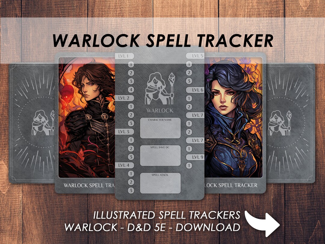 D&D Warlock Spell Slot Tracker Card | Download and Print | Dungeons and ...