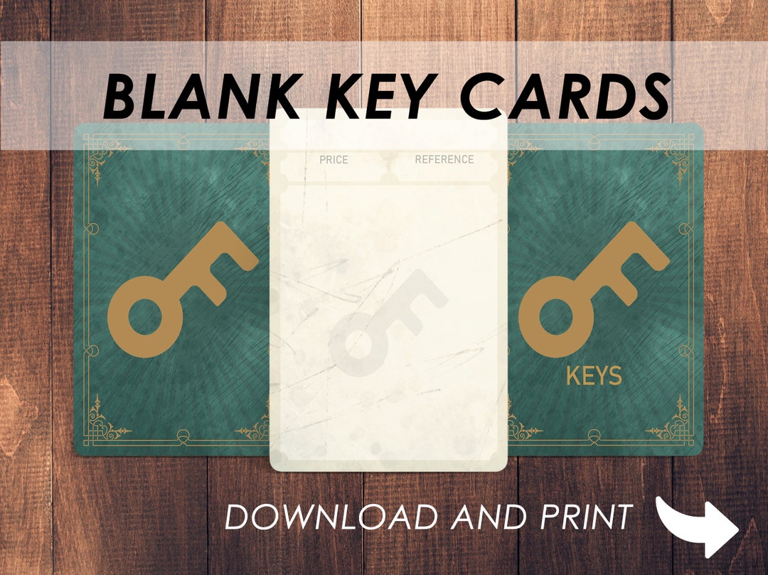 Dnd Key Cards | Dnd Accessories | Custom Blank Cards| Printable ...