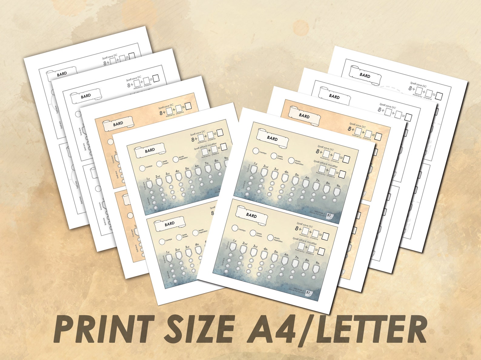 D&D 5e Bard Spell Slot Tracker Download and Print Dungeons | Etsy