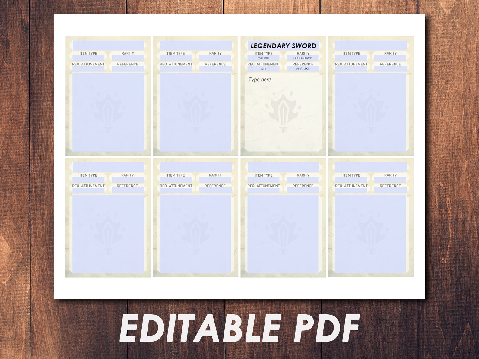 DND Magic Items Cards | Download and Print | Item Card Deck | Dungeons ...