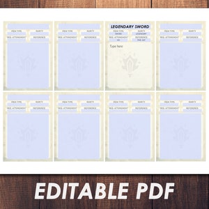 DND Magic Items Cards | Download and Print | Item Card Deck | Dungeons ...