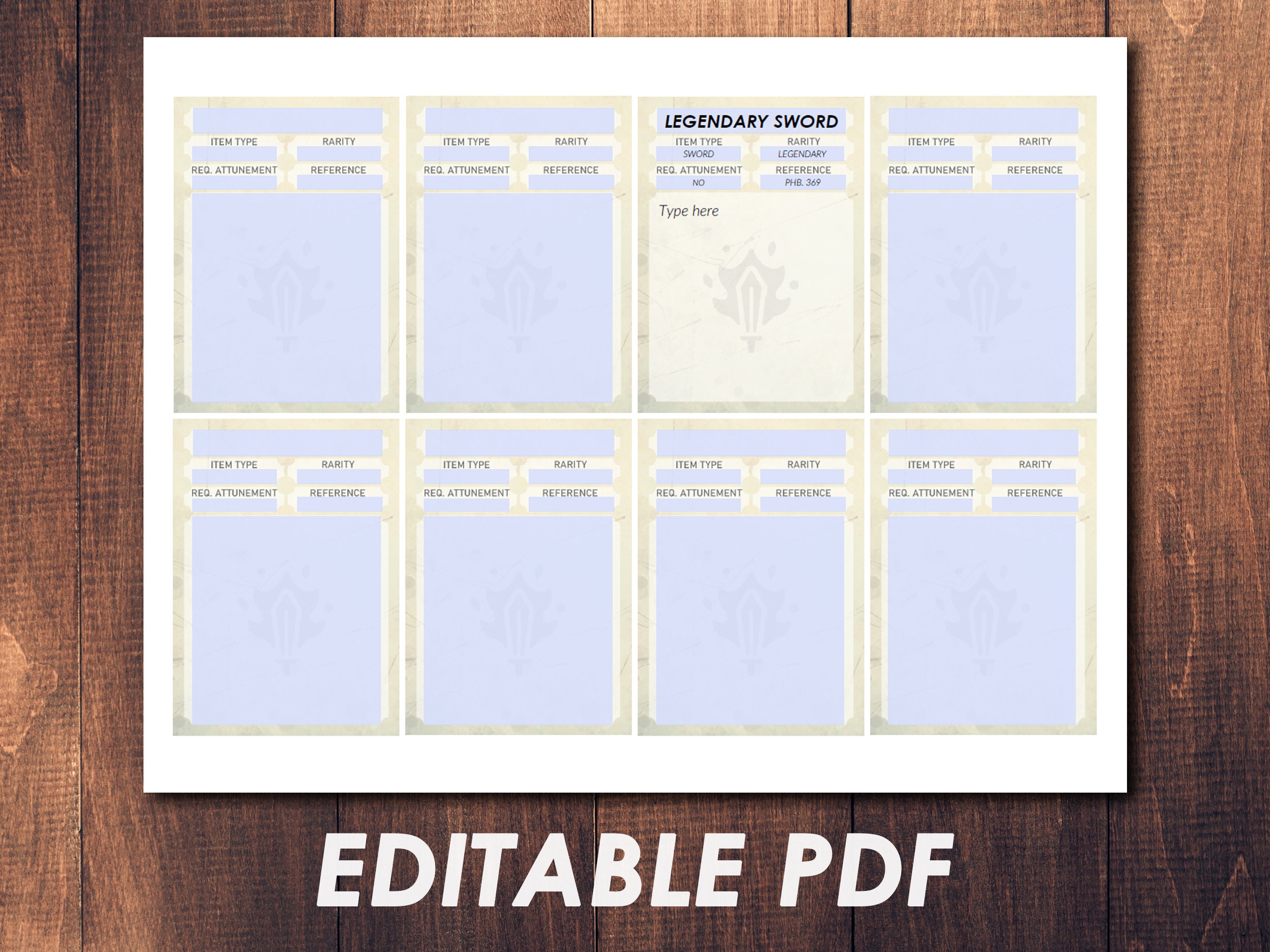 DND Magic Items Cards | Download and Print | Item Card Deck | Dungeons ...