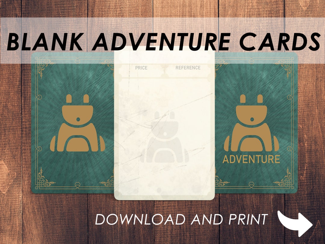 Dnd Adventure Cards | Dnd Accessories | Custom Blank Cards| Printable ...