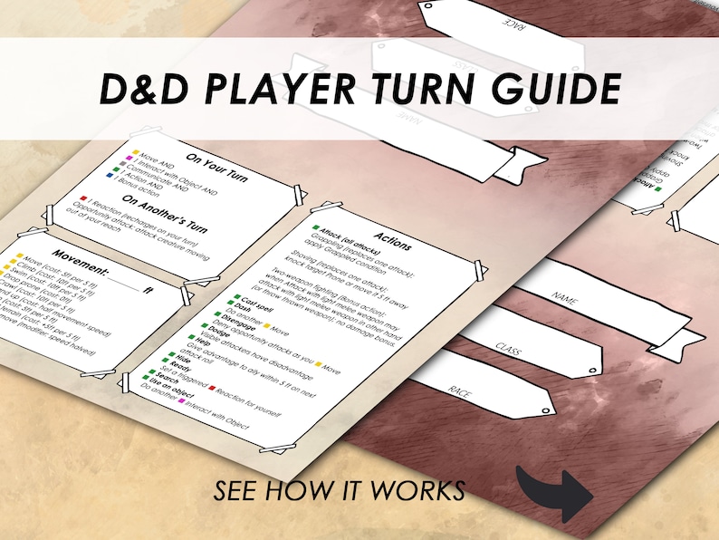 Dnd 5e Player Cheat Sheet: Fast Rules, Character Sheet (PDF) - Etsy