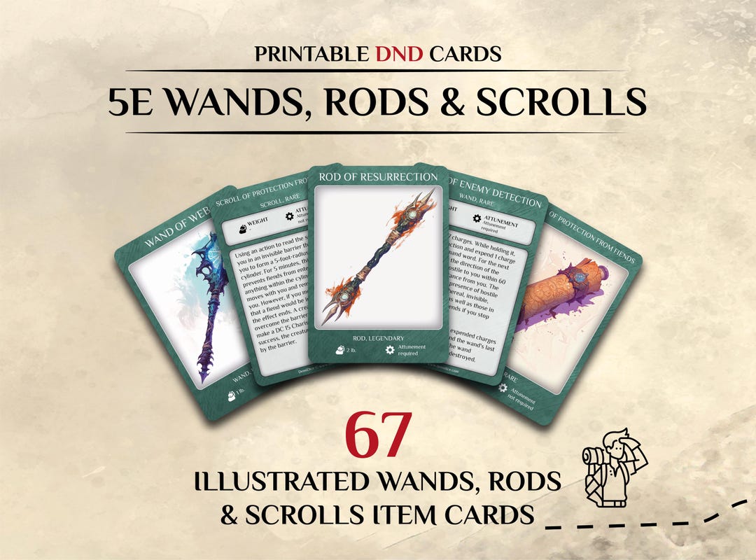 Dnd Wands Rods Scroll Cards Illustrated | Dnd Item Cards | D&d Dnd DM ...