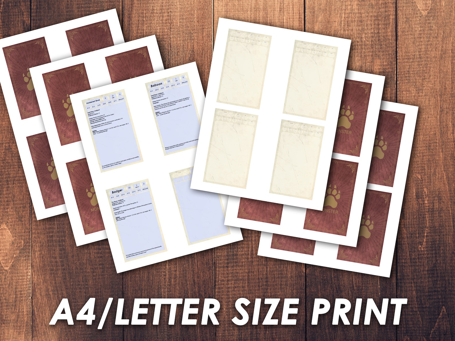 Dnd Blank Monster Stat Cards Dungeon Master Dnd Accessories - Etsy