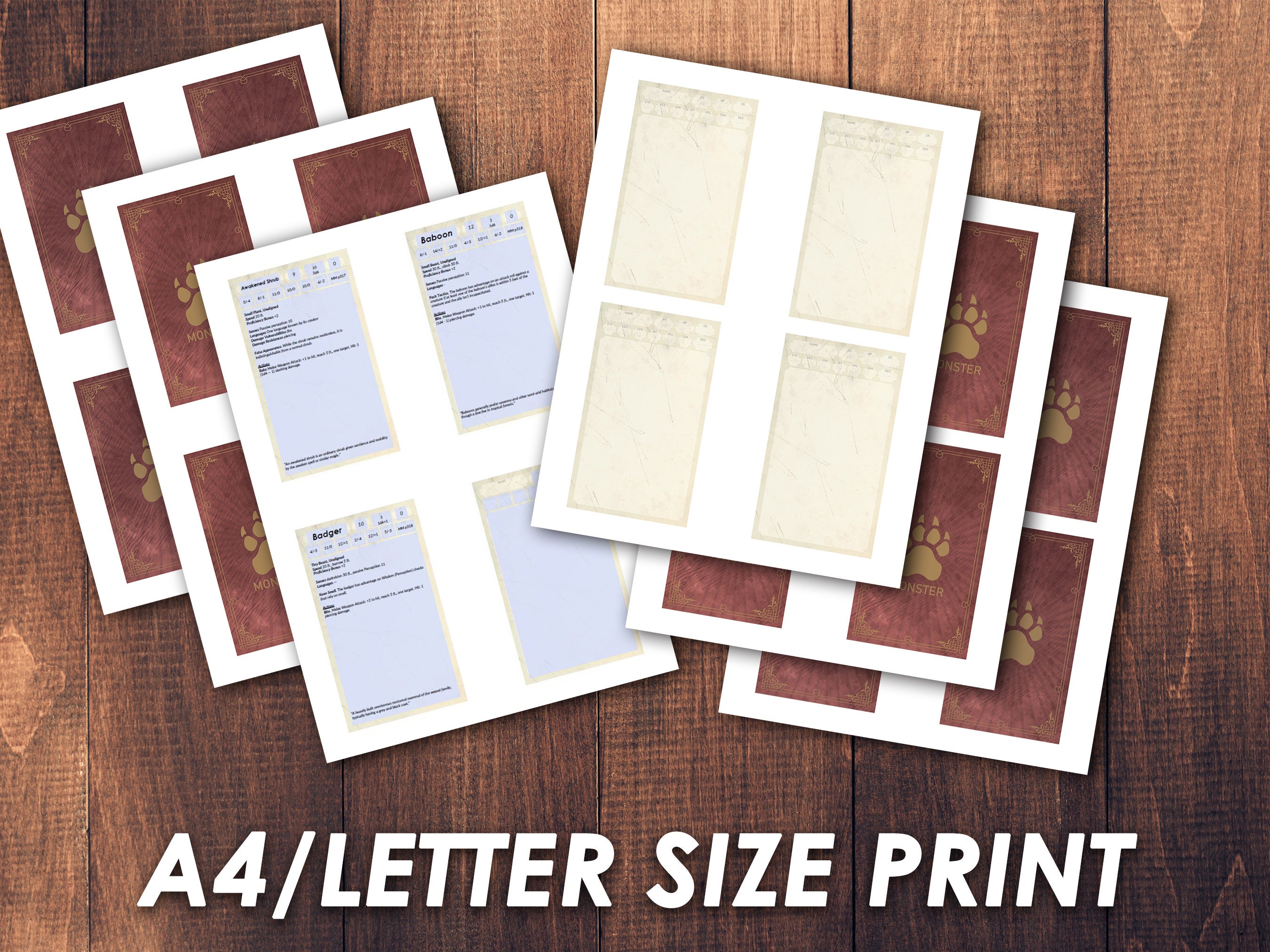 Dnd Blank Monster Stat Cards Dungeon Master Dnd Accessories - Etsy ...