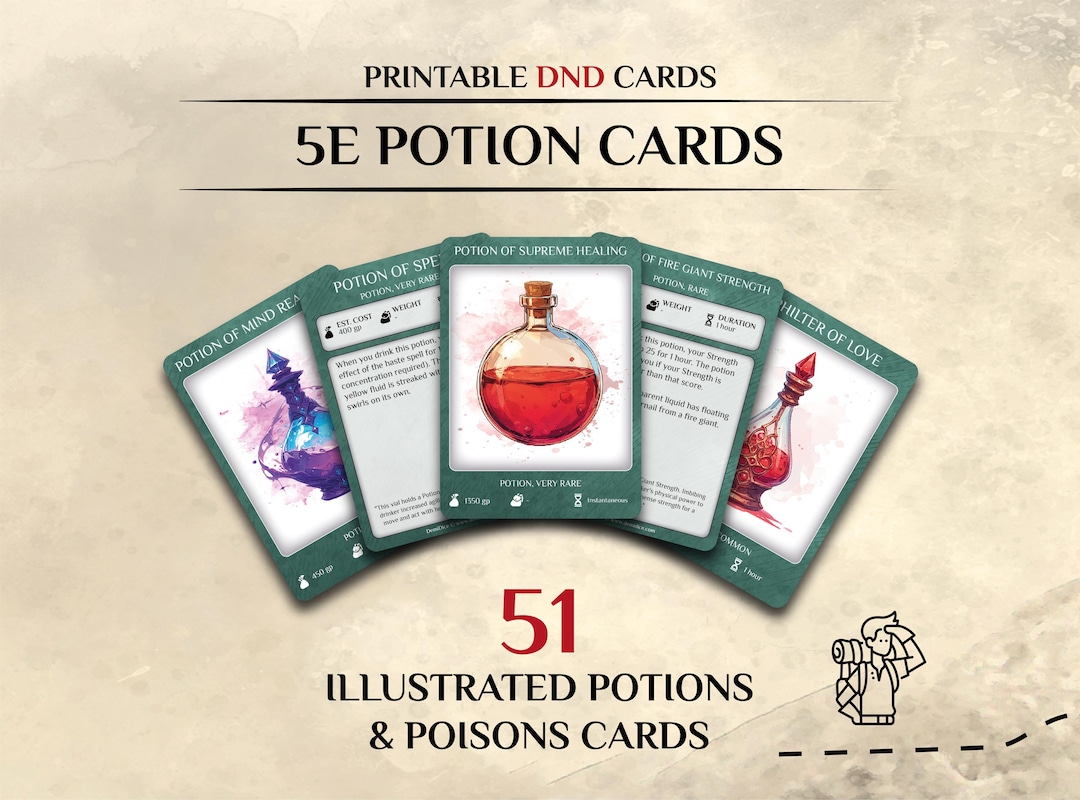 Dnd Potion and Poison Cards Illustrated | Dnd Item Cards | D&d Dnd DM ...