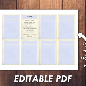 Blank Quest Cards: Fillable Dnd RPG Adventure (PDF) - Etsy