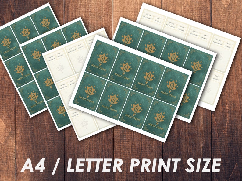 DND Magic Items Cards Download and Print Item Card Deck - Etsy