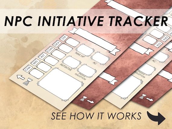 Dnd Initiative Tracker Dnd Dm Screen Accessories Character - Etsy Australia