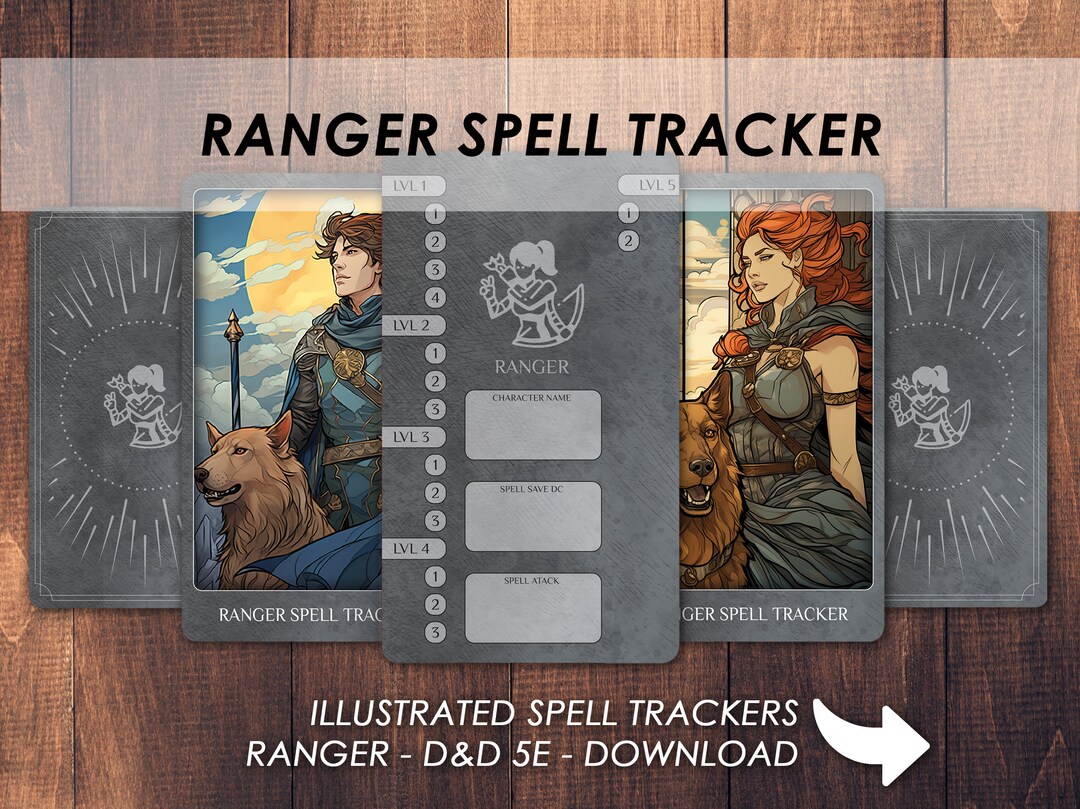 D&D Ranger Spell Slot Tracker Card Download and Print Dungeons and ...