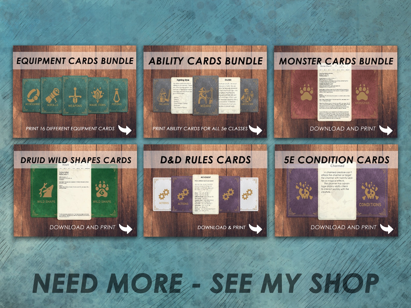 Dnd Spell Cards for Every Class MEGA SPELLS BUNDLE D&d Spellbook Spell ...